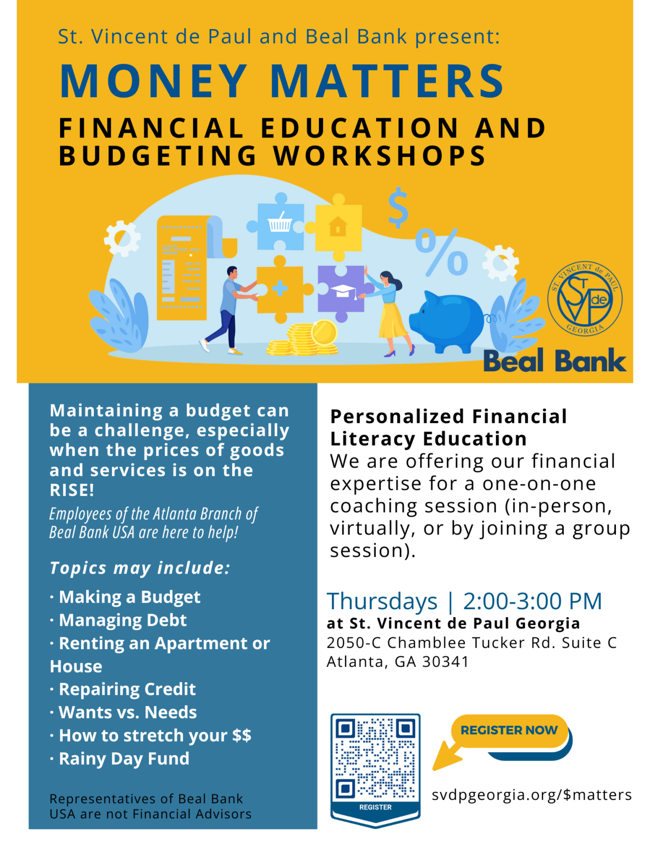 Money Matters - Financial Education and Budgeting Workshops - SVDP Georgia